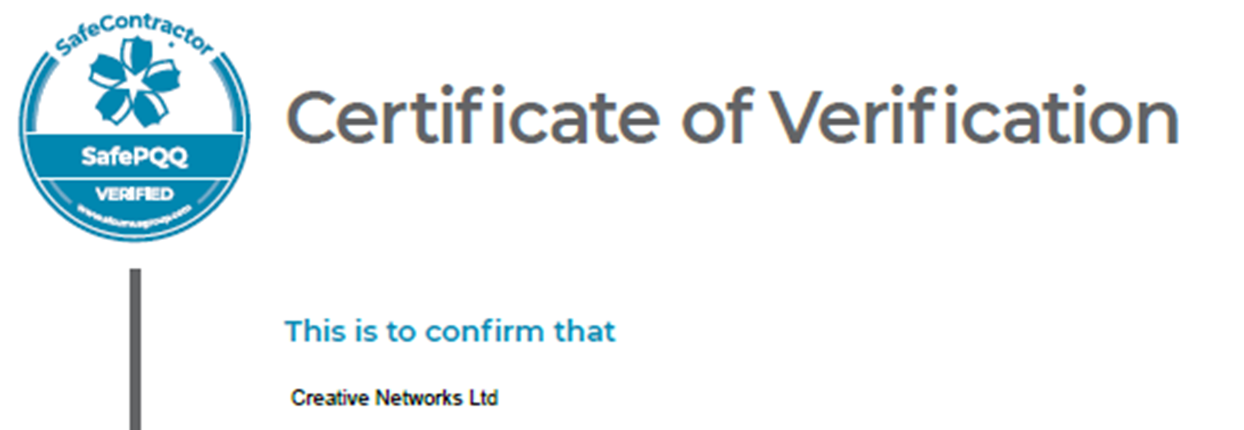 Creative Networks Becomes Safe Contractor Certified